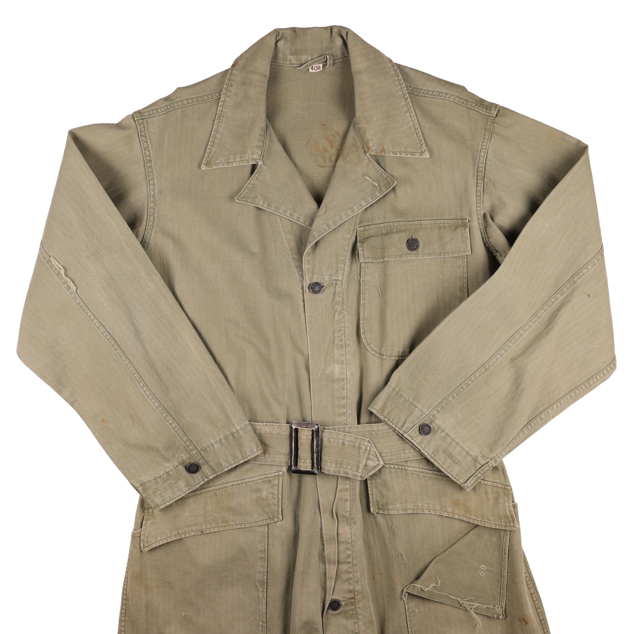 WWII U.S. Army Second Pattern HBT Coveralls with Gas Flap (Size 40R ...