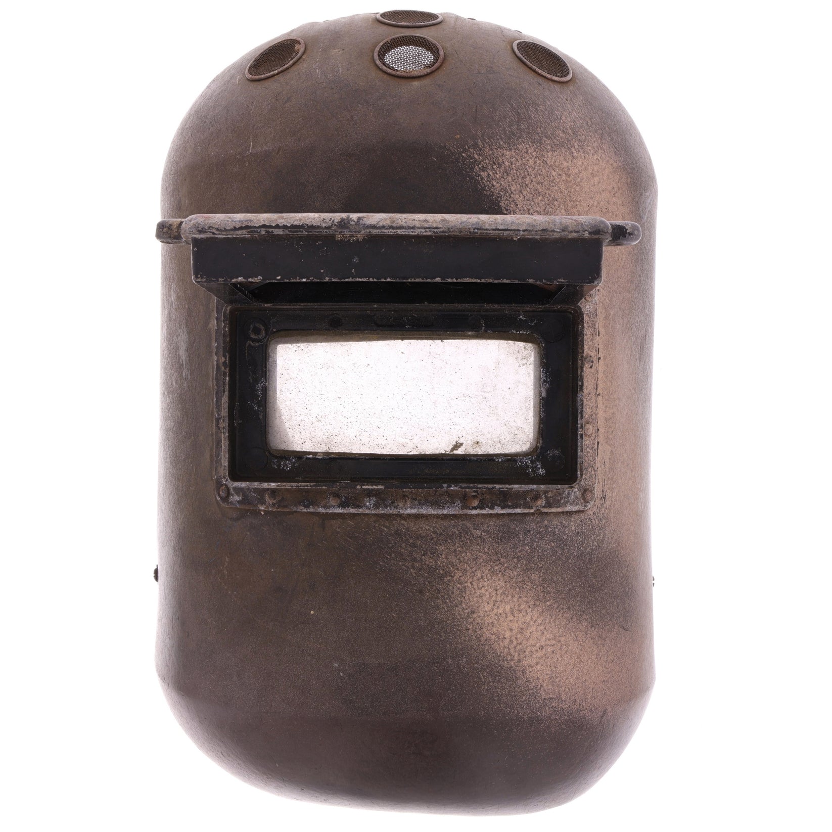 WWII U.S. General Electric Co. Welder's Helmet with Vents & Moveable L ...