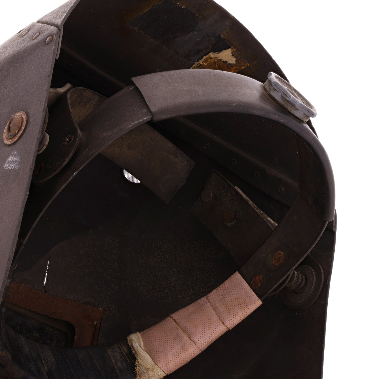 WWII U.S. General Electric Co. Welder's Helmet with Vents & Moveable L ...