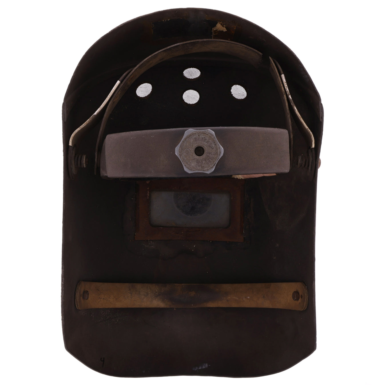 WWII U.S. General Electric Co. Welder's Helmet with Vents & Moveable L ...